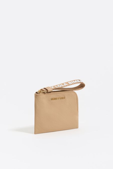 Monedero nylon camel claro