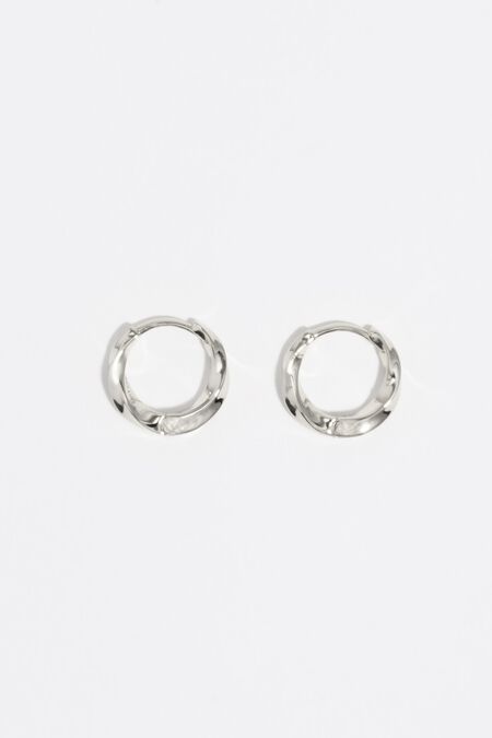 Pendientes aro textura plateados