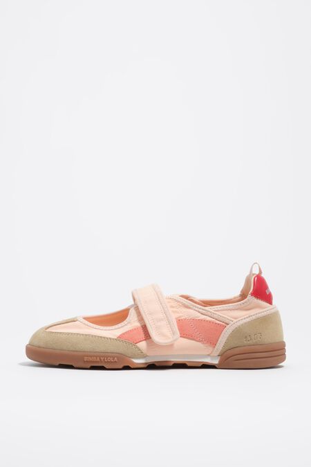 Bailarina deportiva serraje y nylon 13 07 rosa
